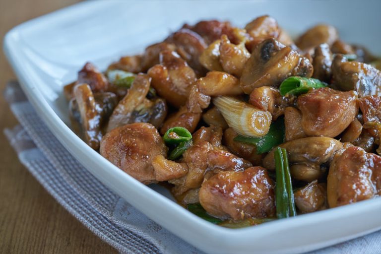 Pollo Agridulce con Ejotes y Hongos Estofados - En casa cocino yo